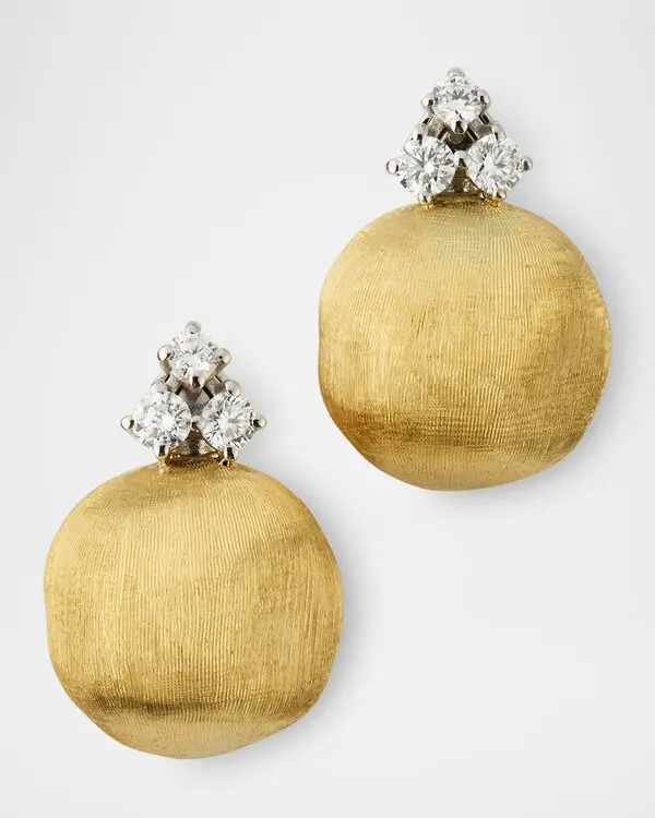 Marco Bicego 18k Gold Stud Earrings With Diamonds