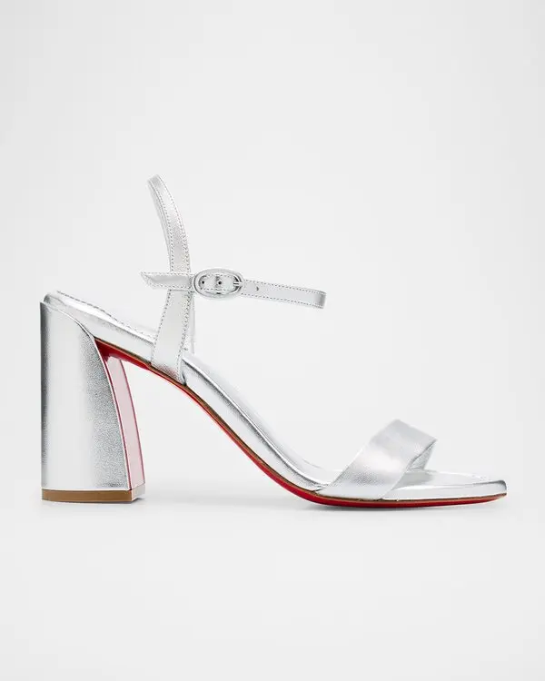 CHRISTIAN LOUBOUTIN Miss Jane Ankle-strap Sandals - Silver