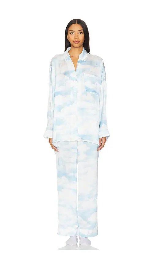 Show Me Your Mumu Overslept Pj Set In Baby Blue