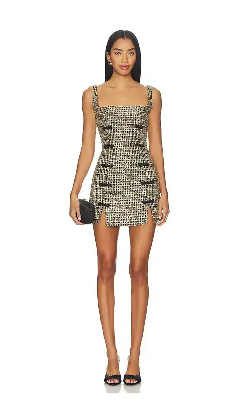SAU LEE Aidan Tweed Mini Dress Black Multi / 0