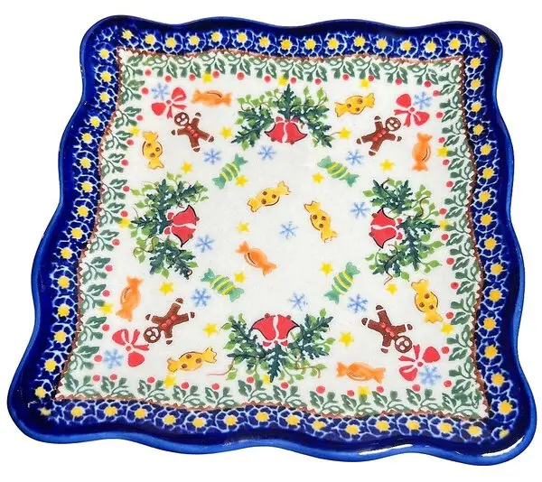 LIDIA'S POLISH POTTERY Ruffle Cookie Plate