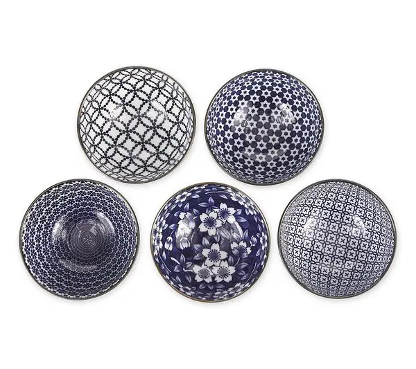 RSVP Set Of 5 Japanese Porcelain Bowls 8 Oz