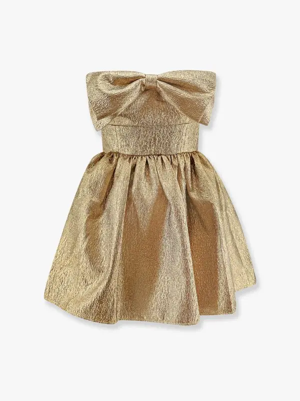 SELF-PORTRAIT Metallic Fibre Mini Dress - Gold