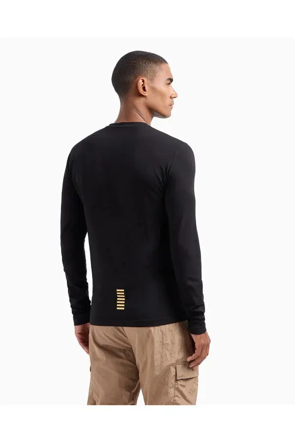Emporio Armani Long-sleeved Cotton Core Identity T-shirt - Black