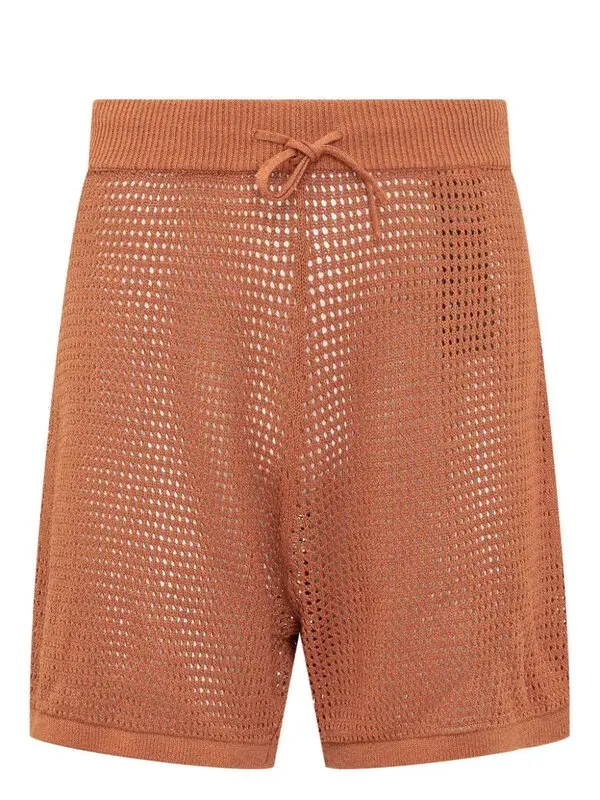 Nanushka Open-knit Shorts - Orange