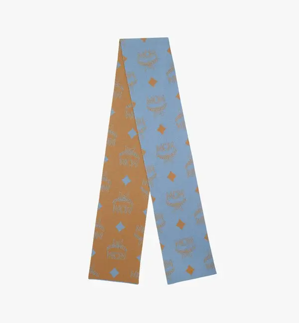 Mcm Reversible Monogram Jacquard Wool Stole