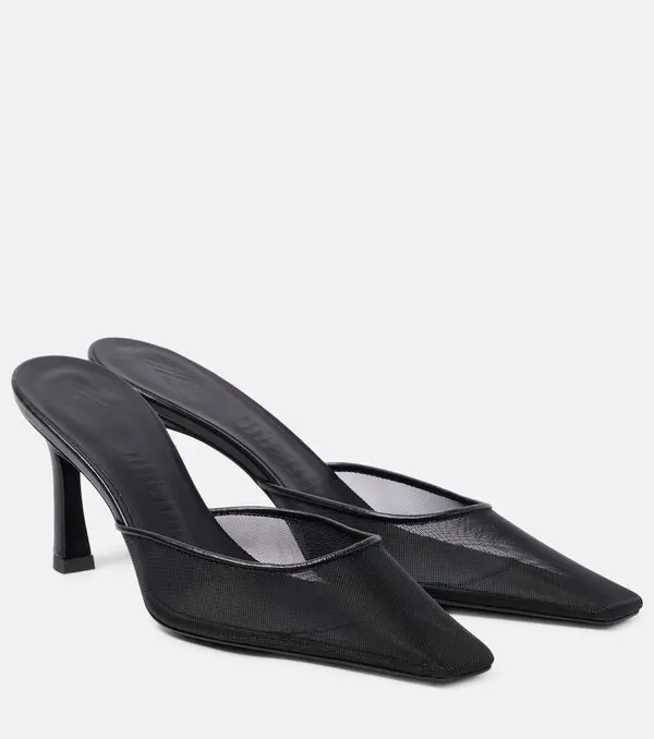 Attico Juno 75 Mesh Mules - Black