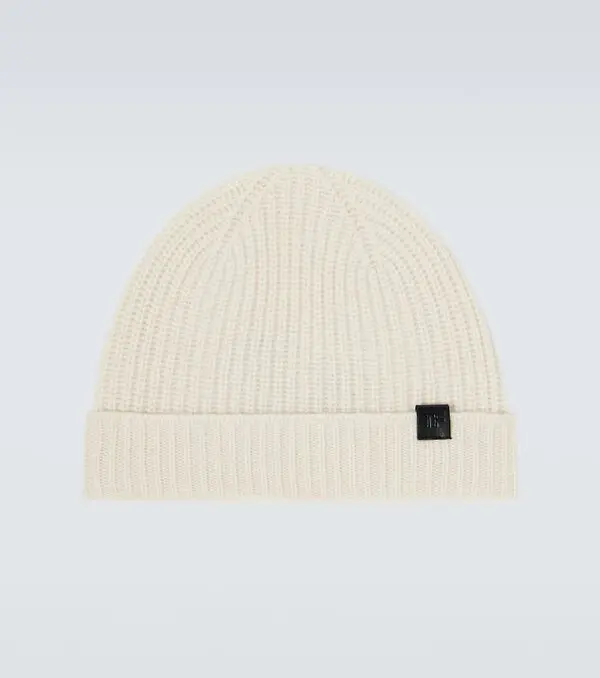 TOM FORD Ribbed Cashmere Beanie - White