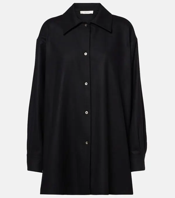 THE ROW Komako Wool And Cashmere Shirt - Black