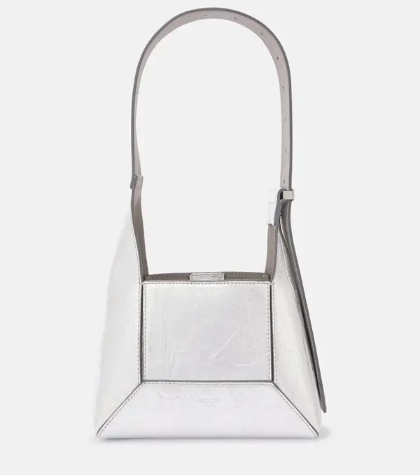 JIMMY CHOO Diamond Small Leather Shoulder Bag - Black