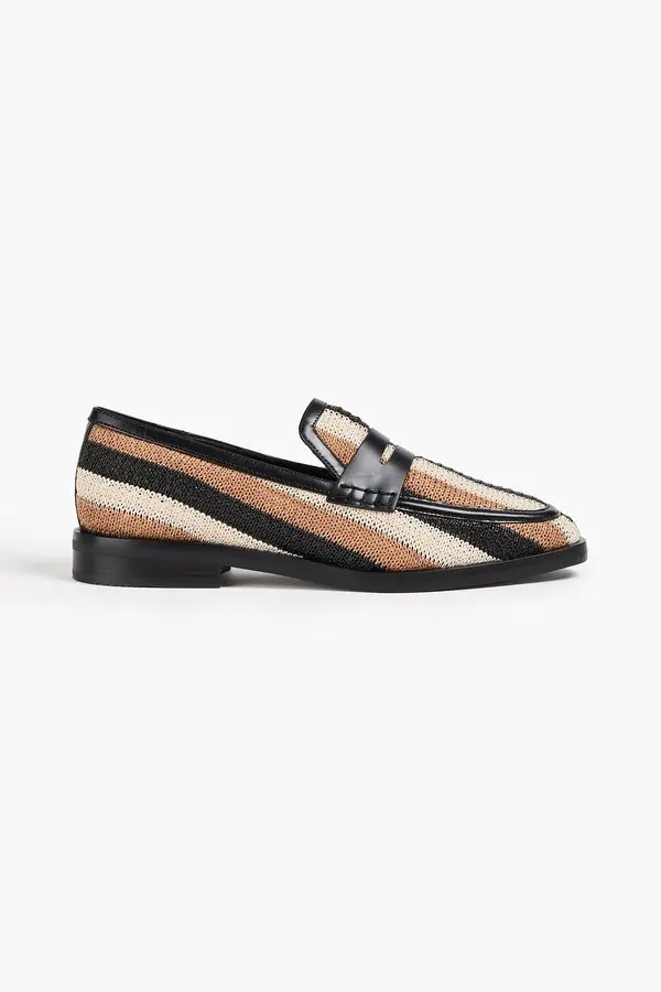 3.1 Phillip Lim Alexa Striped Knitted Loafers - Black