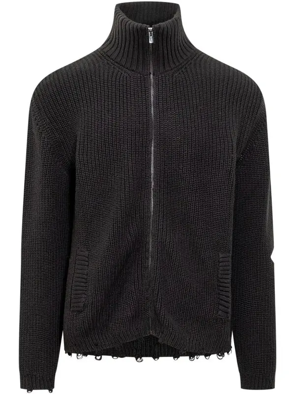 A PAPER KID Knitted Cardigan - Black