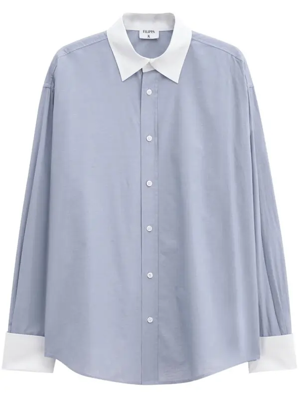 Filippa K Cotton Tuxedo Shirt - Blue