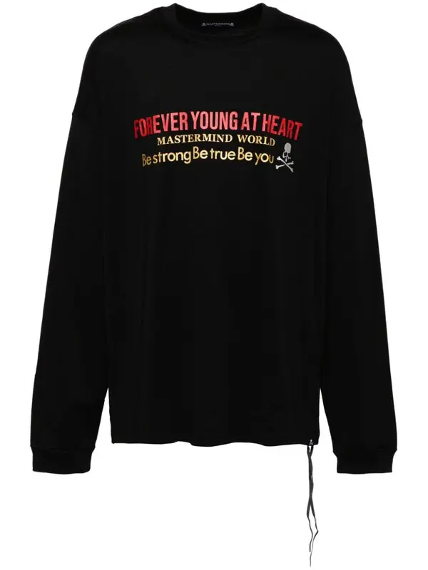 MASTERMIND WORLD Slogan Print Long-sleeves T-shirt