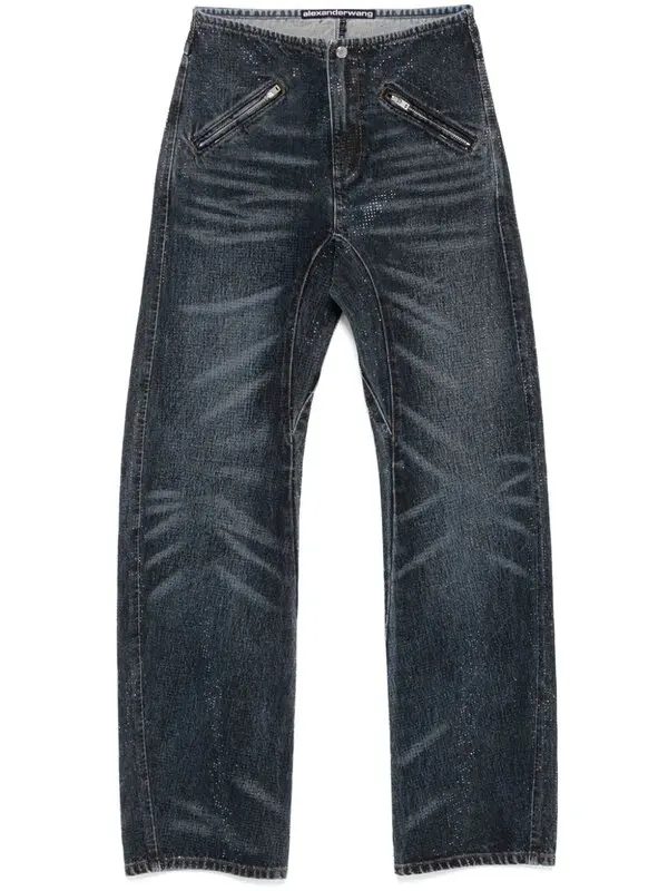 Alexander Wang Rhinestone-embellished Jeans - Blue