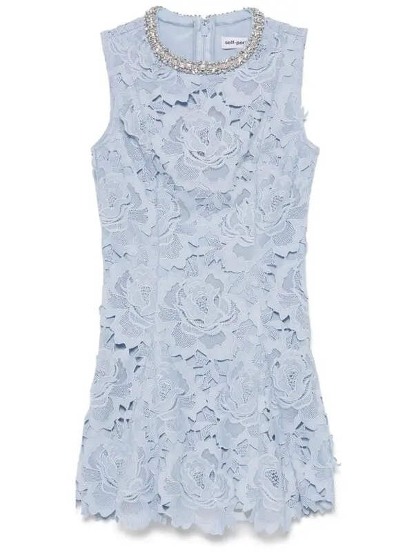 SELF-PORTRAIT Flower Lace Mini Dress