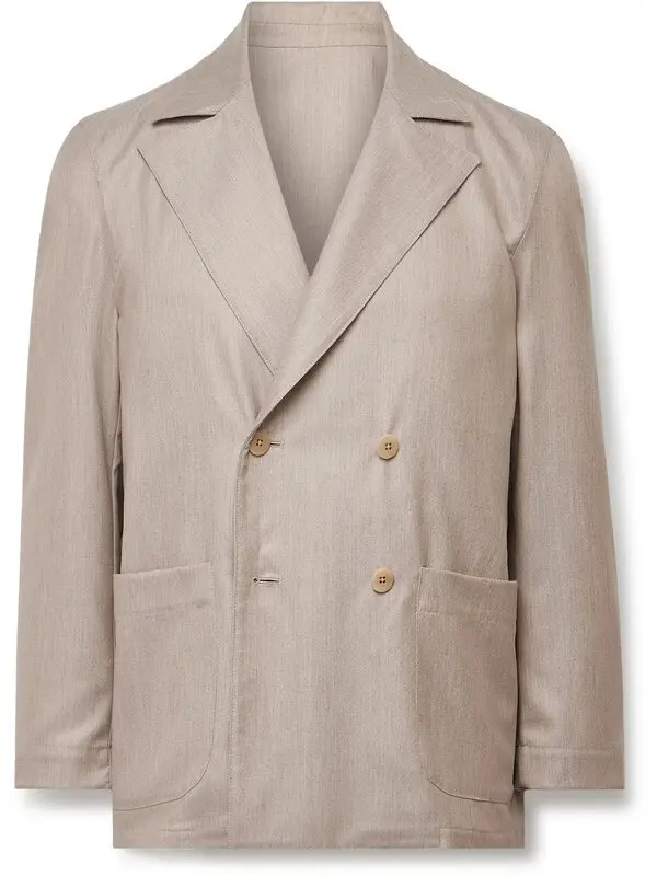 STOFFA Double-breasted Cashmere Suit Jacket