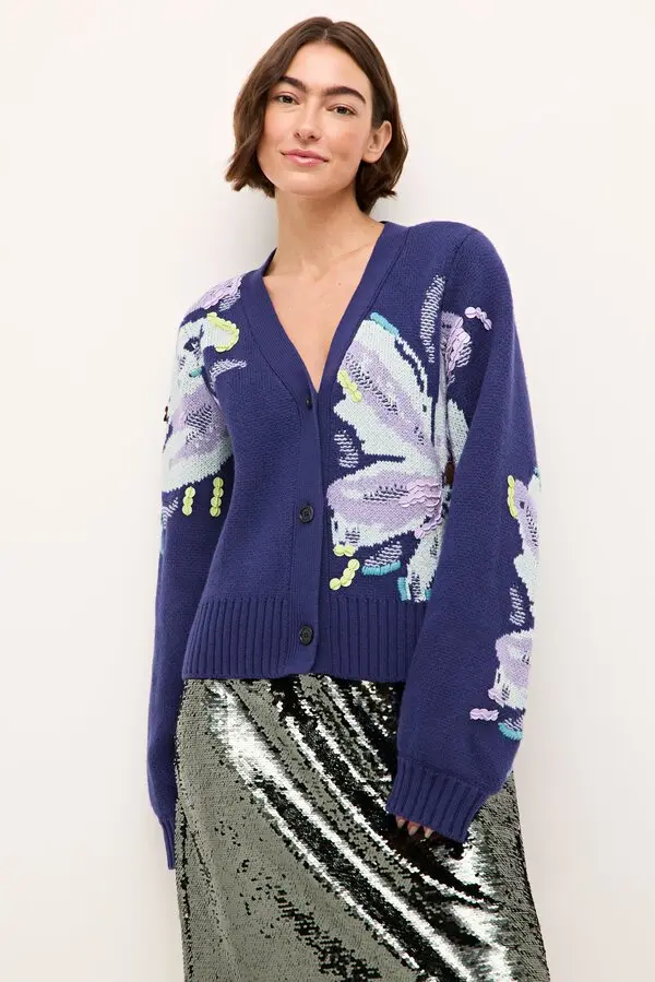 MARIE OLIVER Calister Cardigan - Heliotrope