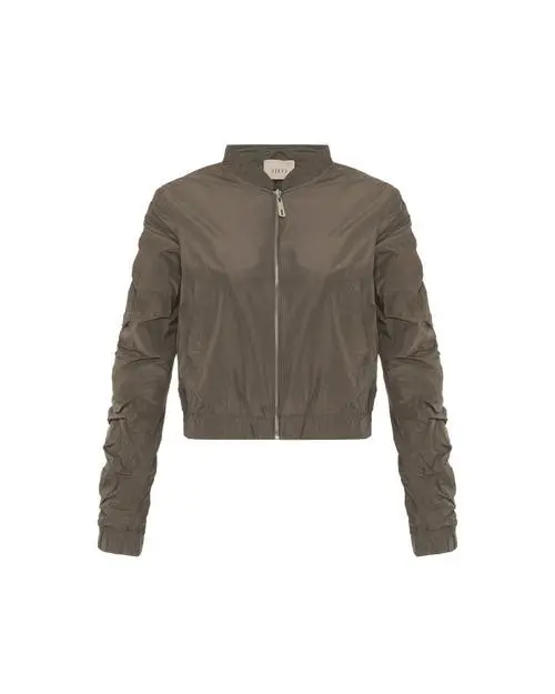 THEO THE LABEL Theia Zip Taffeta Bomber