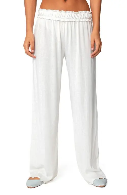 EDIKTED Sylvia Pointelle Wide Leg Pants