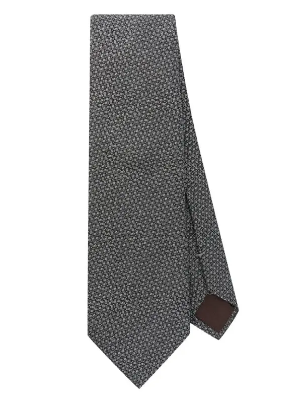 Canali Textured Neck Tie - Grey