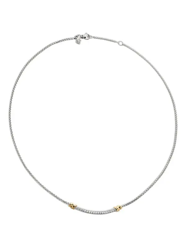 David Yurman Sterling Diamond Helena Wrap Station Necklace - Silver
