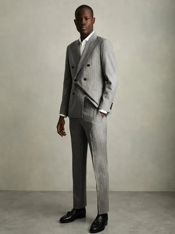 REISS Lab Slim-fit Pinstripe Suit Trousers