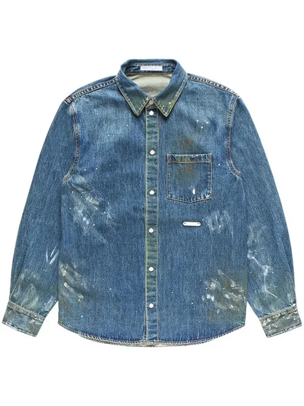 Helmut Lang Painted Denim Shirt - Blue