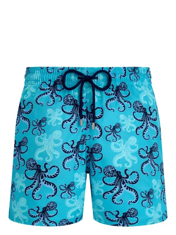 Vilebrequin Octopus-print Swim Shorts - 389 Bora Bora/blue