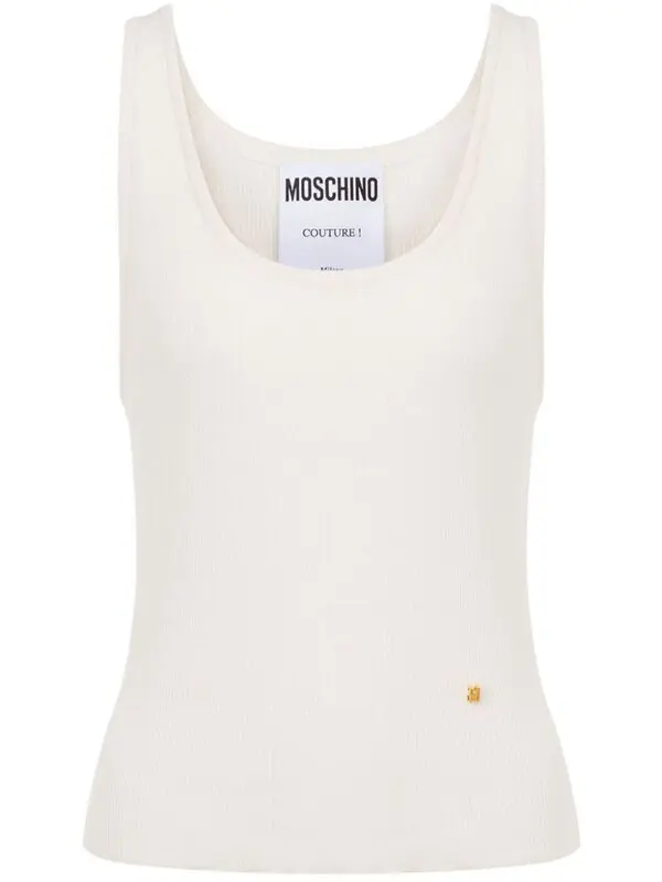 Moschino Fine-ribbed Tank Top - White
