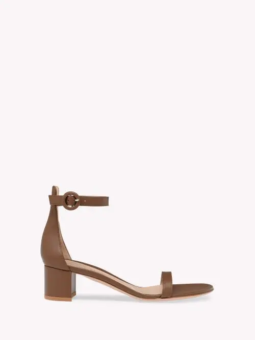 GIANVITO ROSSI Gaeta 45 Sandal - Brown Leather
