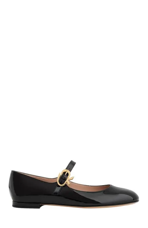 GIANVITO ROSSI Mary Ribbon Ballerina - Black
