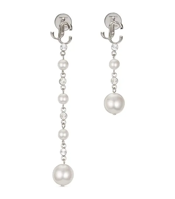 JIMMY CHOO Pearl Drop Earrings - Silver