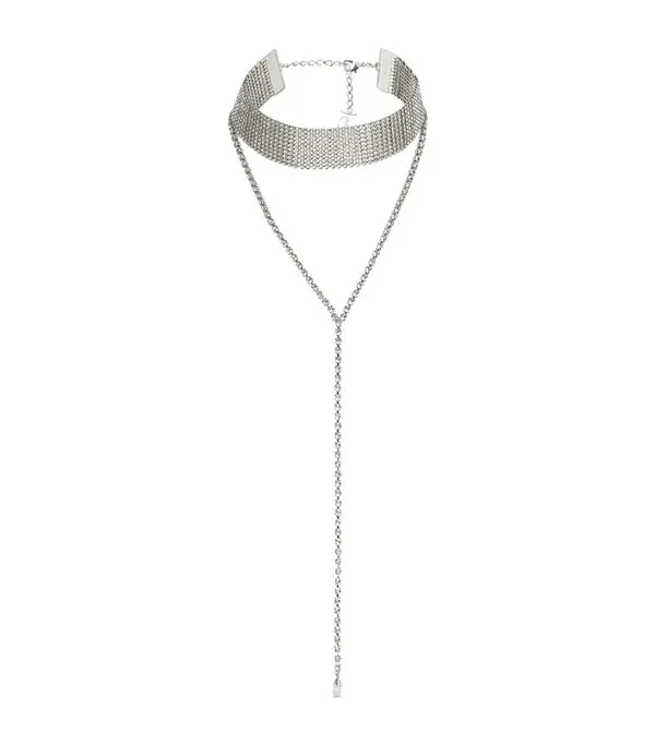 JIMMY CHOO Crystal Saeda Necklace - Silver