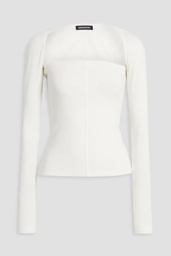 EB DENIM Convertible Stretch Cotton And Modal-blend Jersey Top