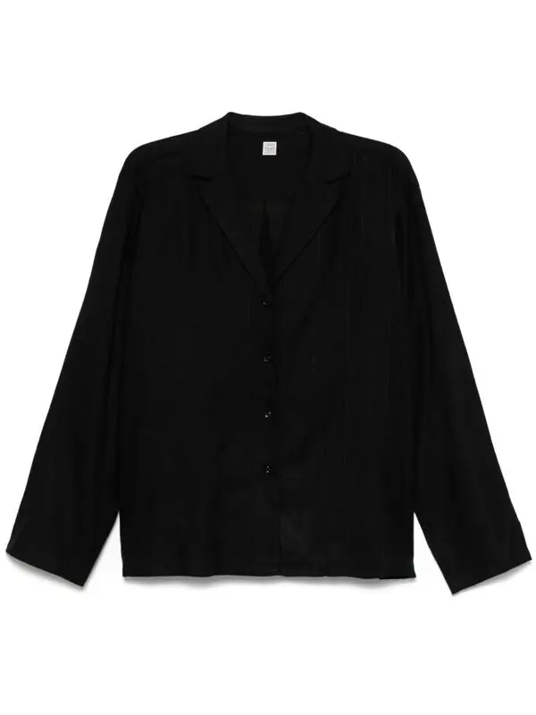 TOTÊME Monogram Flannel Shirt - Black