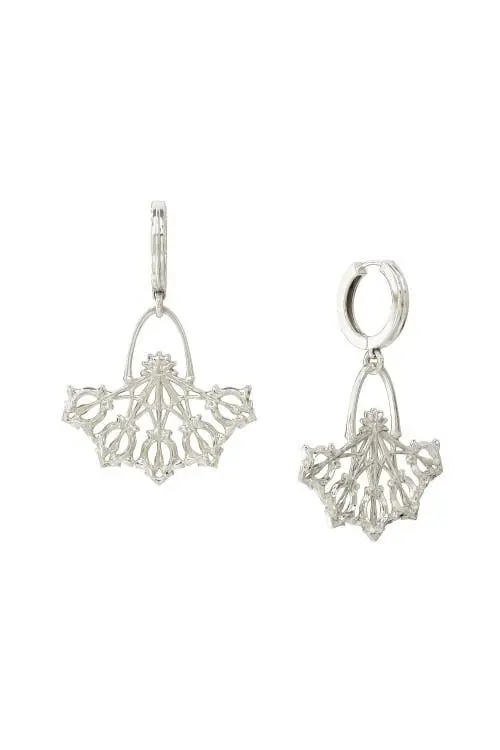 ASTOR & ORION Daphne Dangle Huggie Earrings - Silver