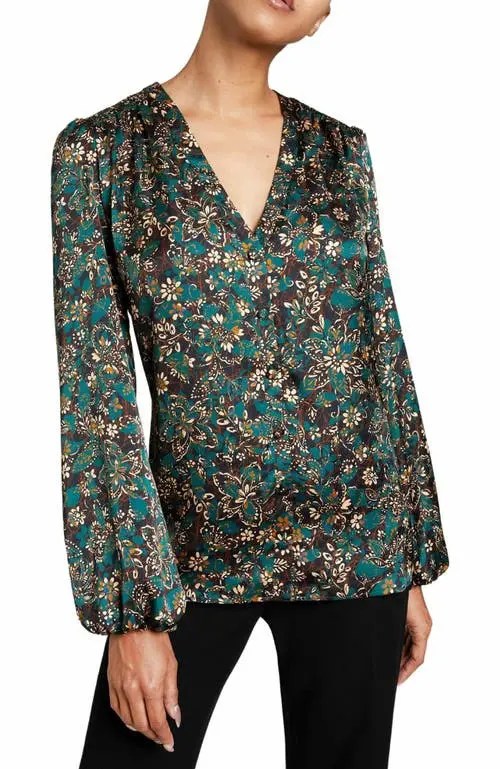 Santorelli Alexia Long Sleeve Floral Blouse