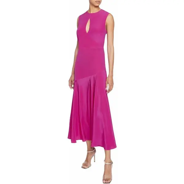 Santorelli Kay Sleeveless Silk Midi Dress