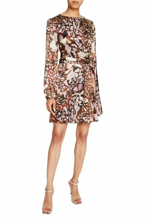 Santorelli Darya Abstract Floral Print Dress - Hickory Multi