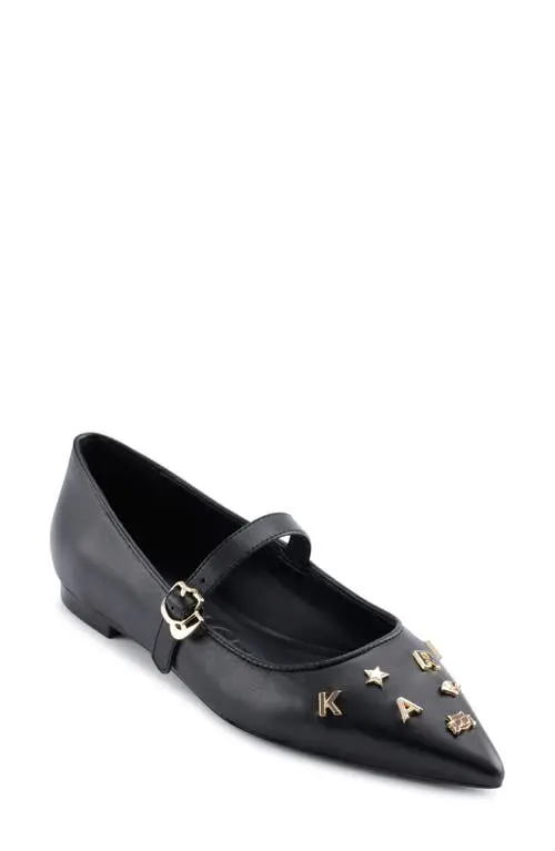 Karl Lagerfeld Paris Karl Lagerfeld Veyda Ii Pointed Toe Mary Jane Flat - Black