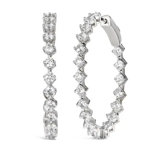 ANNA ZUCKERMAN Diamond Crystalline Hoop Earrings