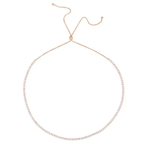 ANNA ZUCKERMAN Diamond Crystalline Bolo Necklace - Rose Gold
