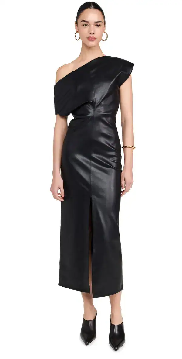 Rag & Bone Eleanor Faux Leather Dress In Black - 70% Off | Editorialist