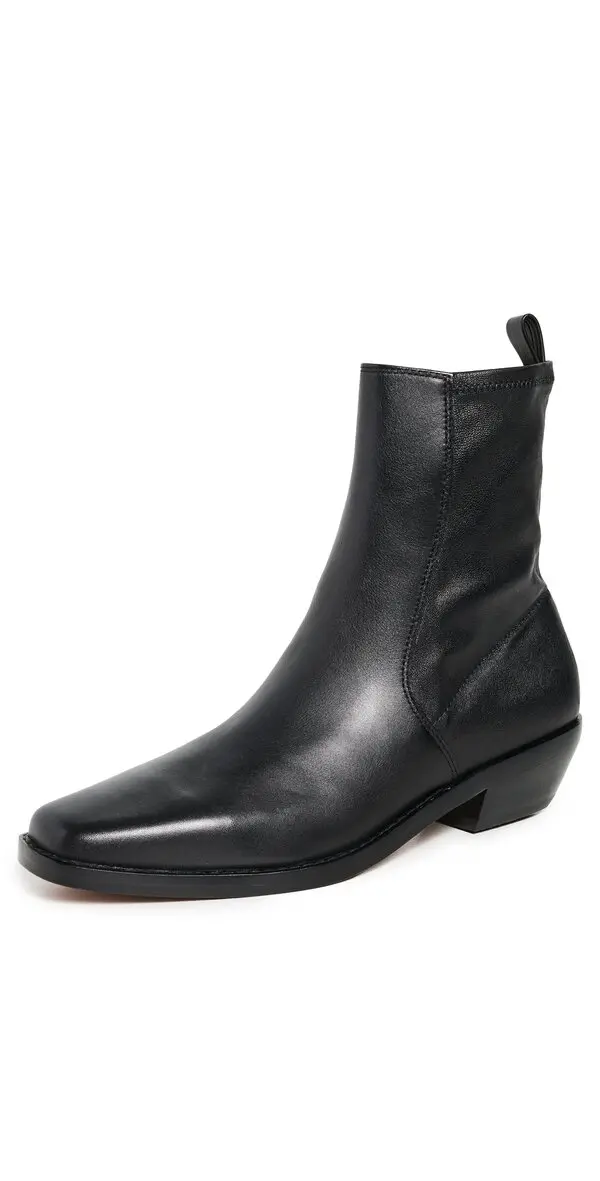 Madewell The Idris Leather Ankle Boots - True Black