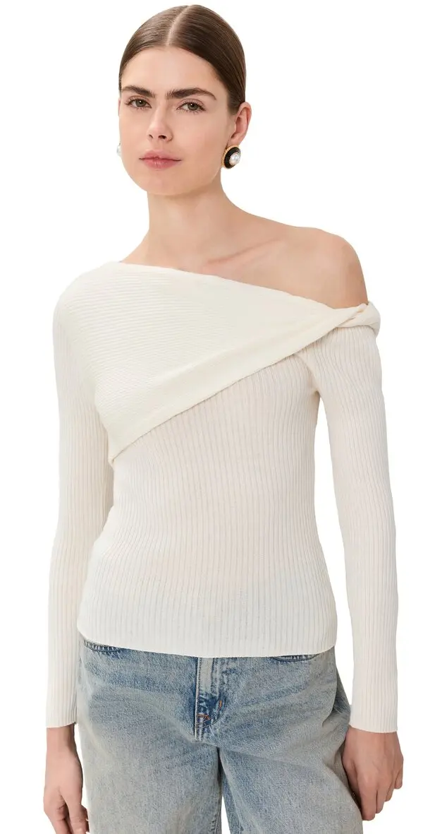 REFORMATION Lilou Regenerative Merino Sweater - Cream