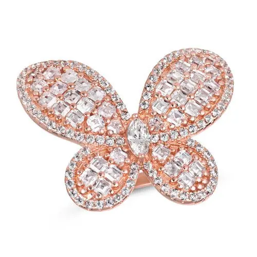 ANNA ZUCKERMAN Olivia Butterfly Ring - Rose Gold