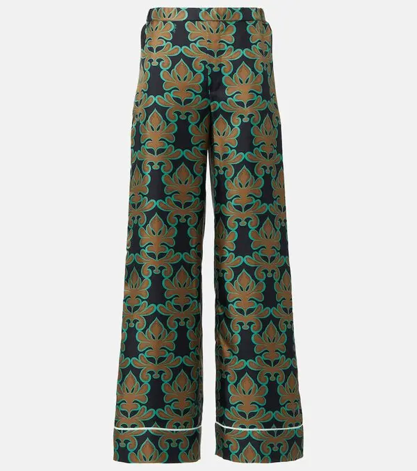 La DoubleJ Herald Silk Pajama Pants - Green