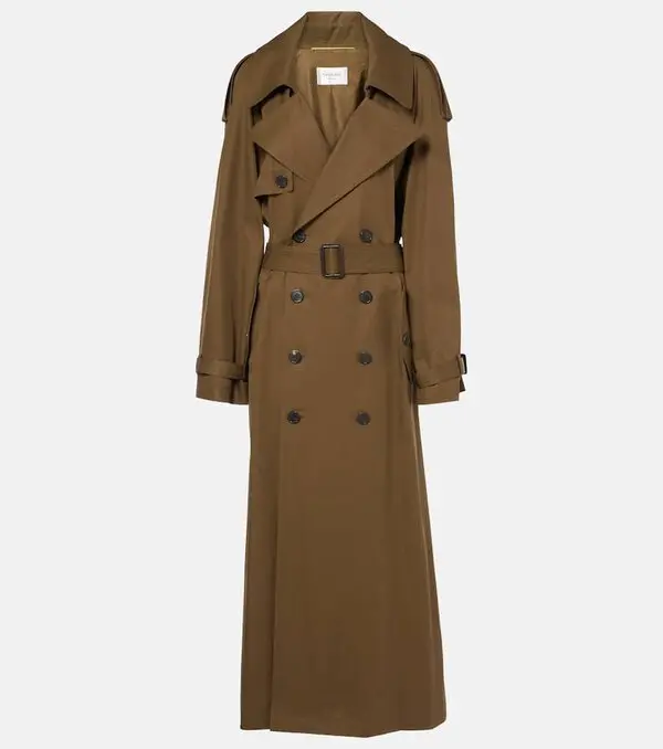 Saint Laurent Cotton Trench Coat - Brown