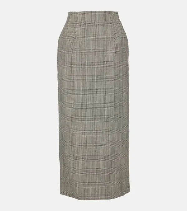 Wardrobe.NYC Prince Of Wales Check Midi Skirt - Grey